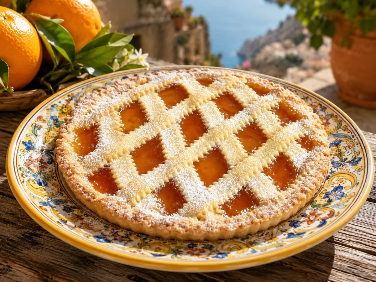 Orange marmalade tart with Italian shortcrust pastry